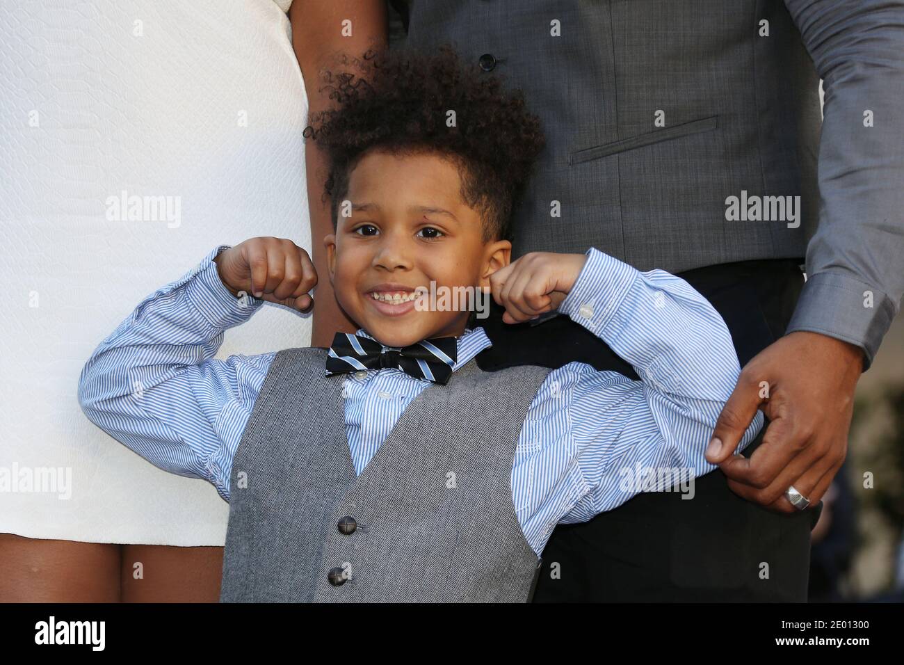 Jennifer Hudson's son David Jr poses as she receives a star on the ...