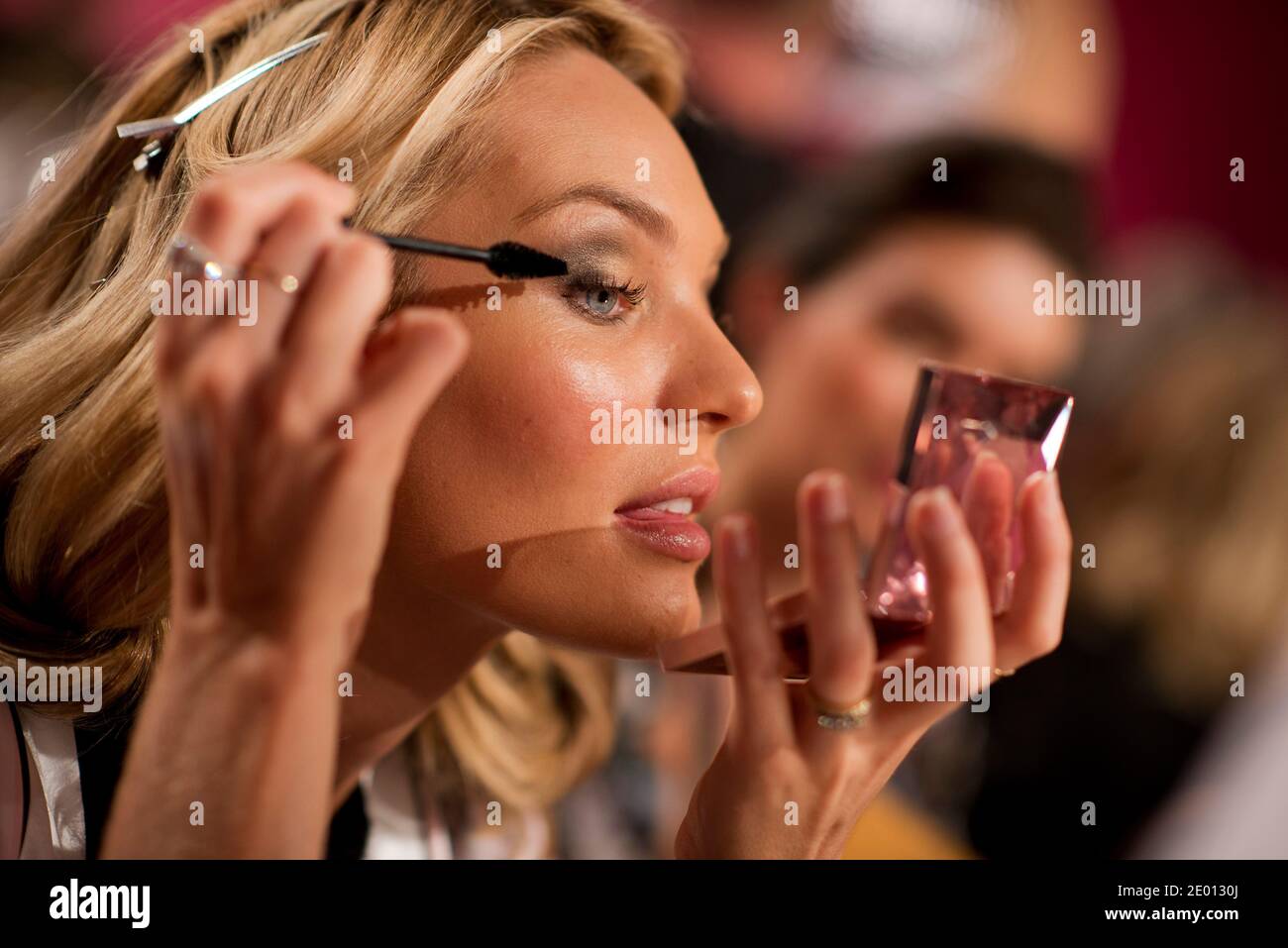 Candice Swanepoel backstage at the 2013 Victoria's Secret Fashion Show ...