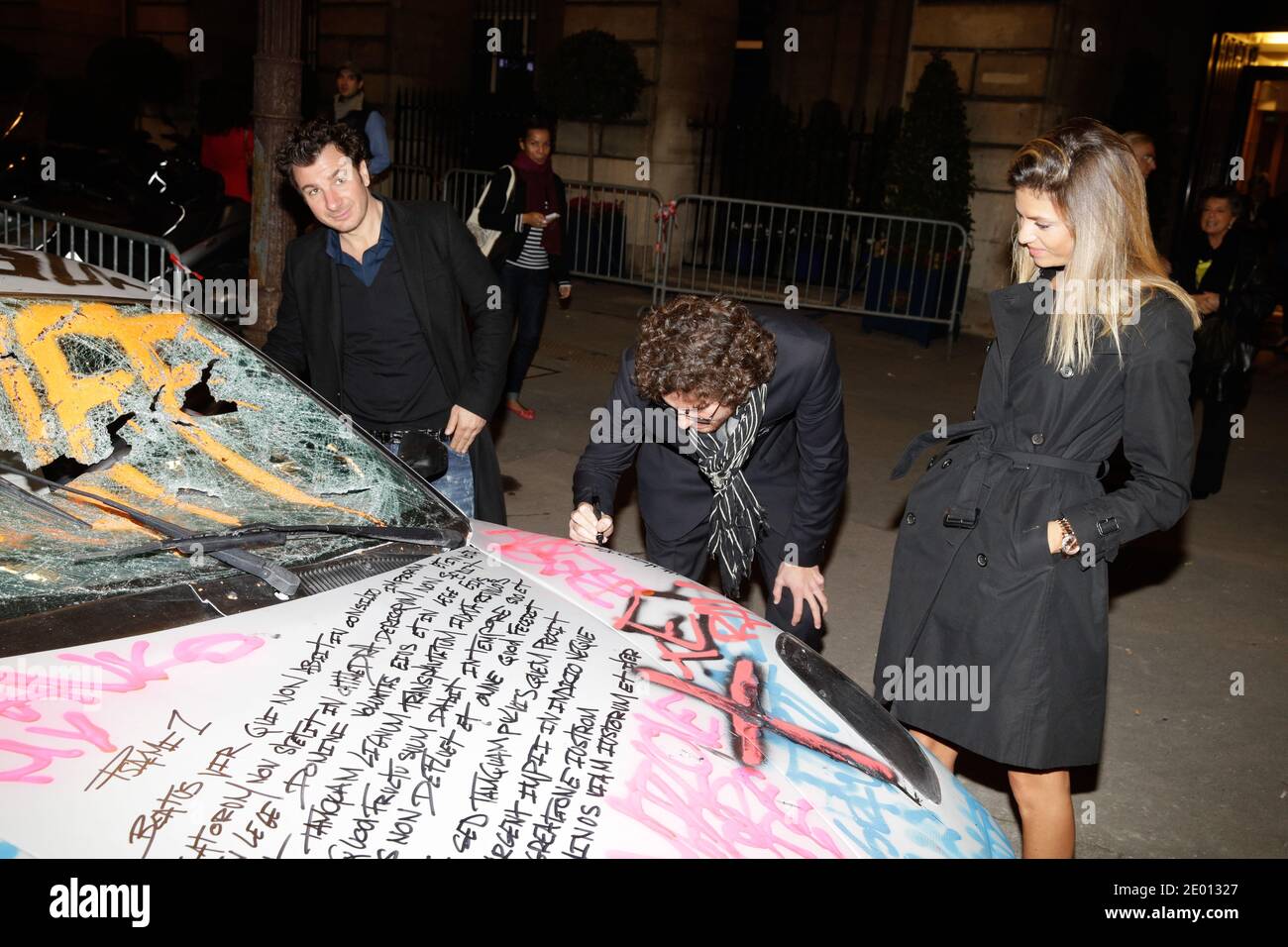 Karl Lagasse, Michael Youn and Isabelle Funaro attend the opening of ...