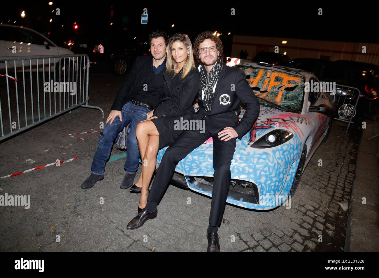 Karl Lagasse, Michael Youn and Isabelle Funaro attend the opening of ...