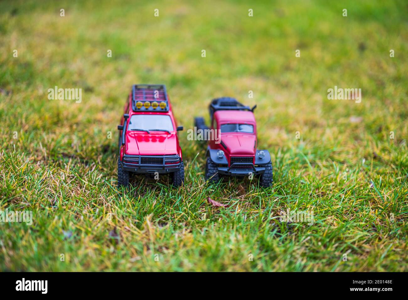 Beautiful view of model cars on lawn. Free time Children and adults ...