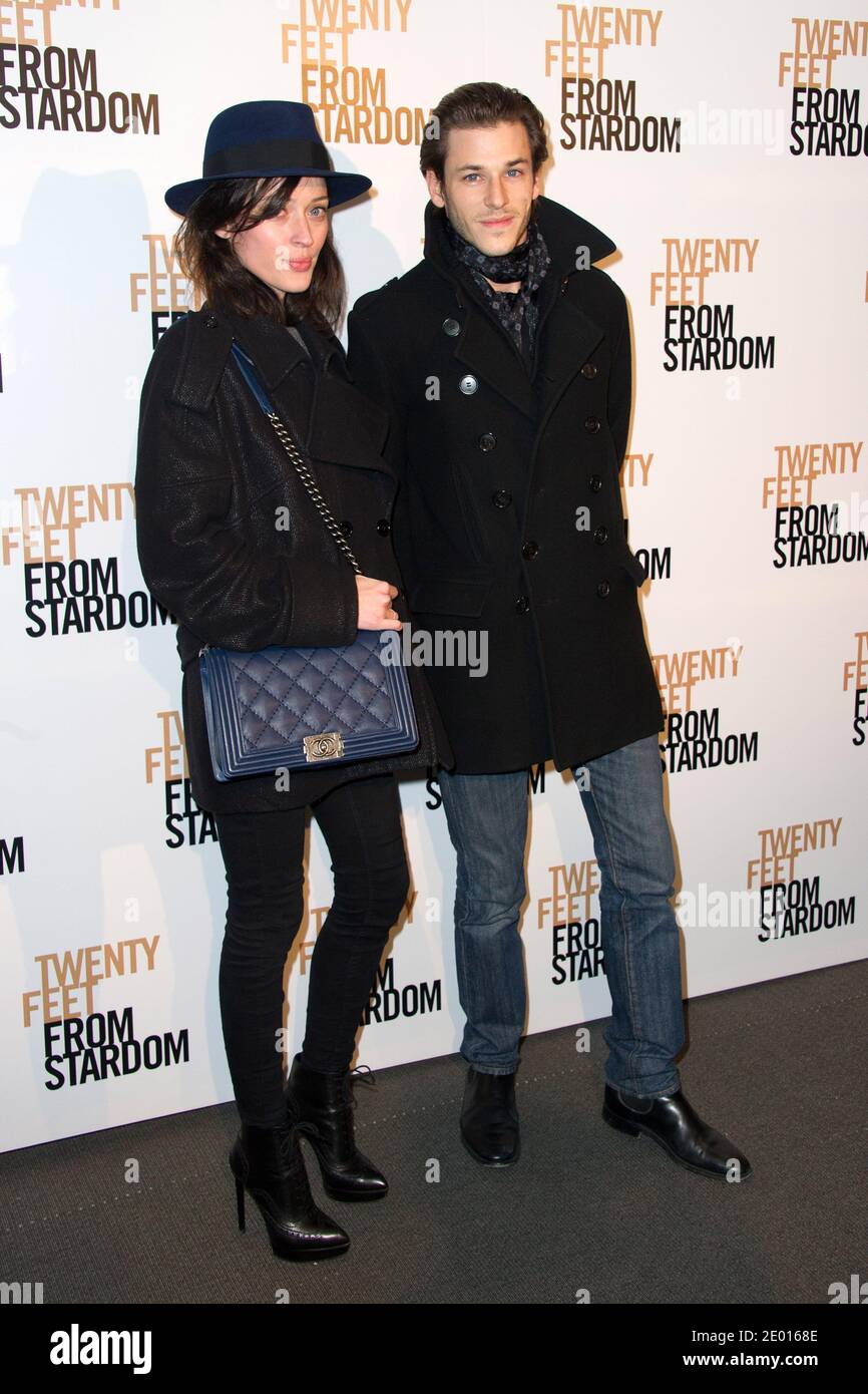 Gaspard Ulliel and his girlfriend Gaelle attending the premiere of ...