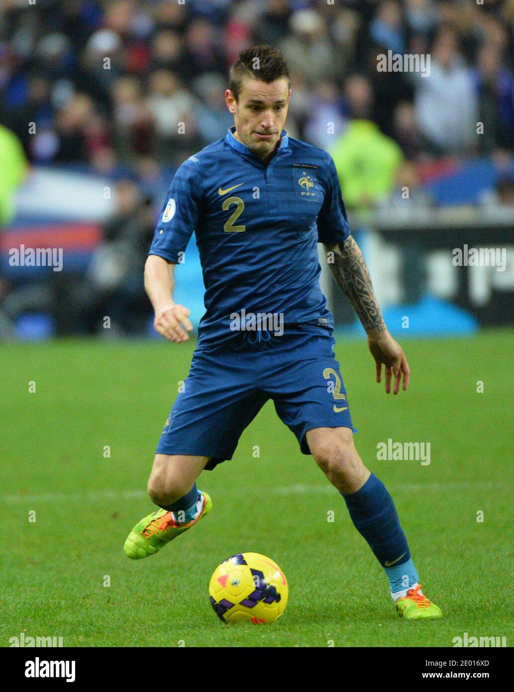 France's Mathieu Debuchy during the 2014 FIFA World Cup Europe Group ...