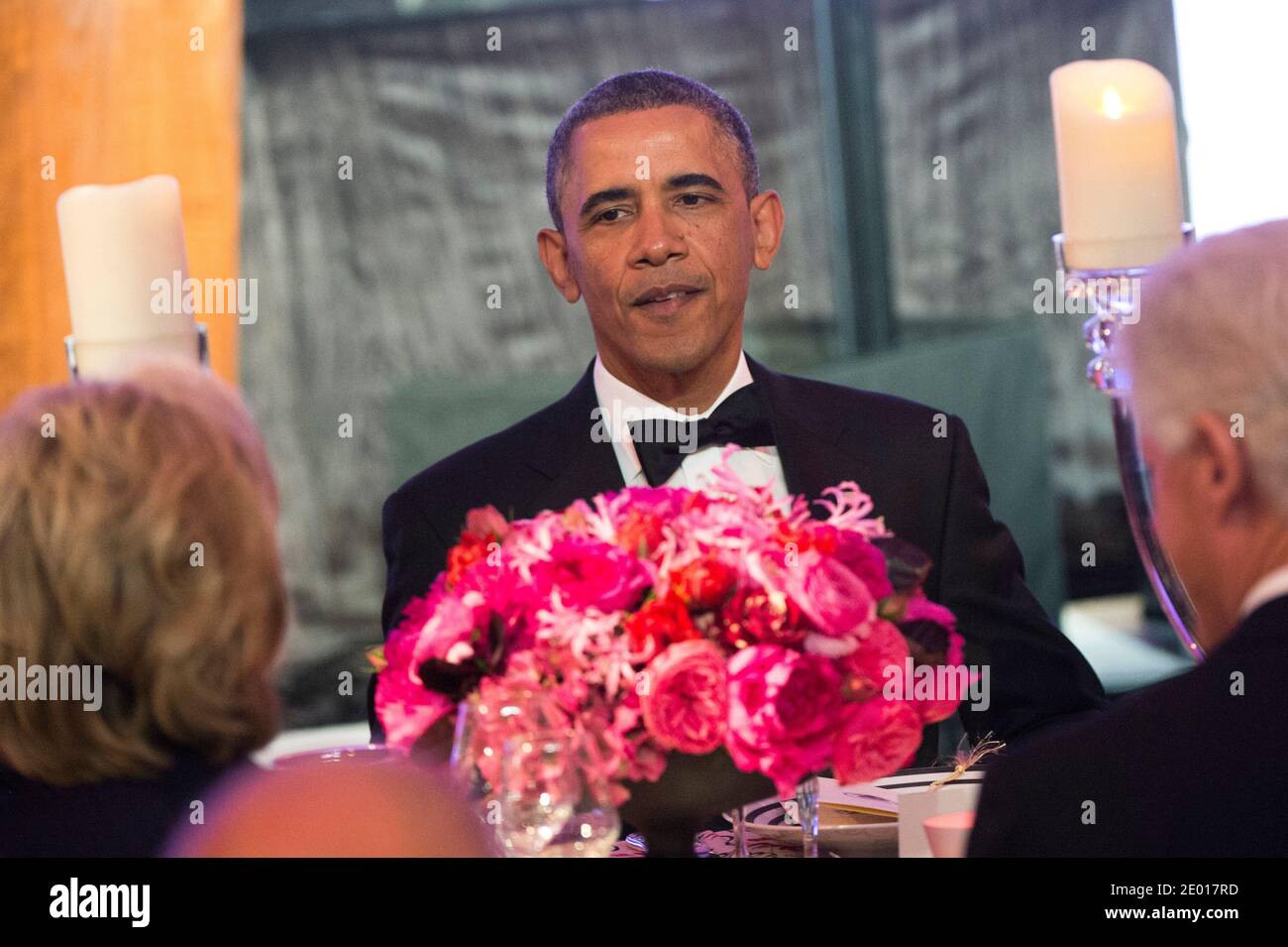 President Barack Obama eats dinner with recipients of the Medal of ...