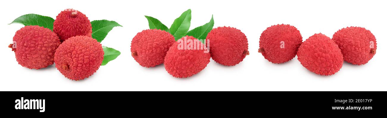 lychee fruit isolated on white background with clipping path and full ...