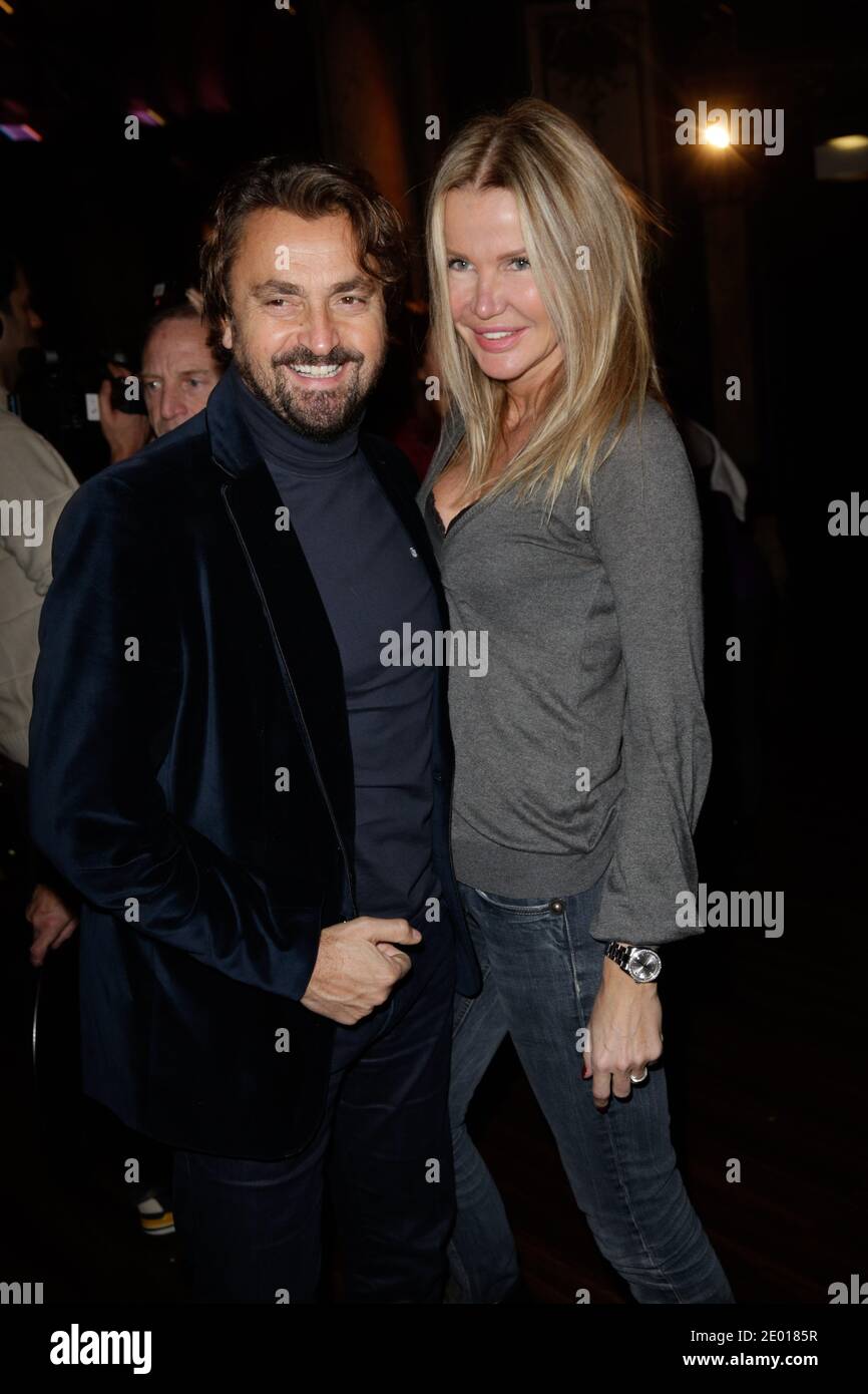 Henri Leconte and his wife Florentine Leconte during the unveiling of ...