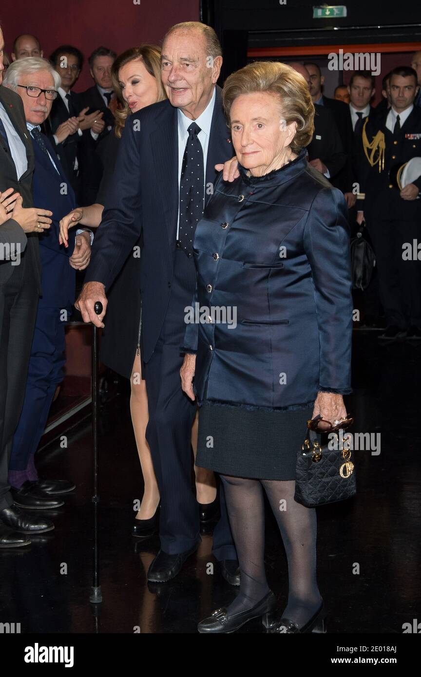 Valerie Trierweiler, Former president Jacques Chirac and Bernadette ...
