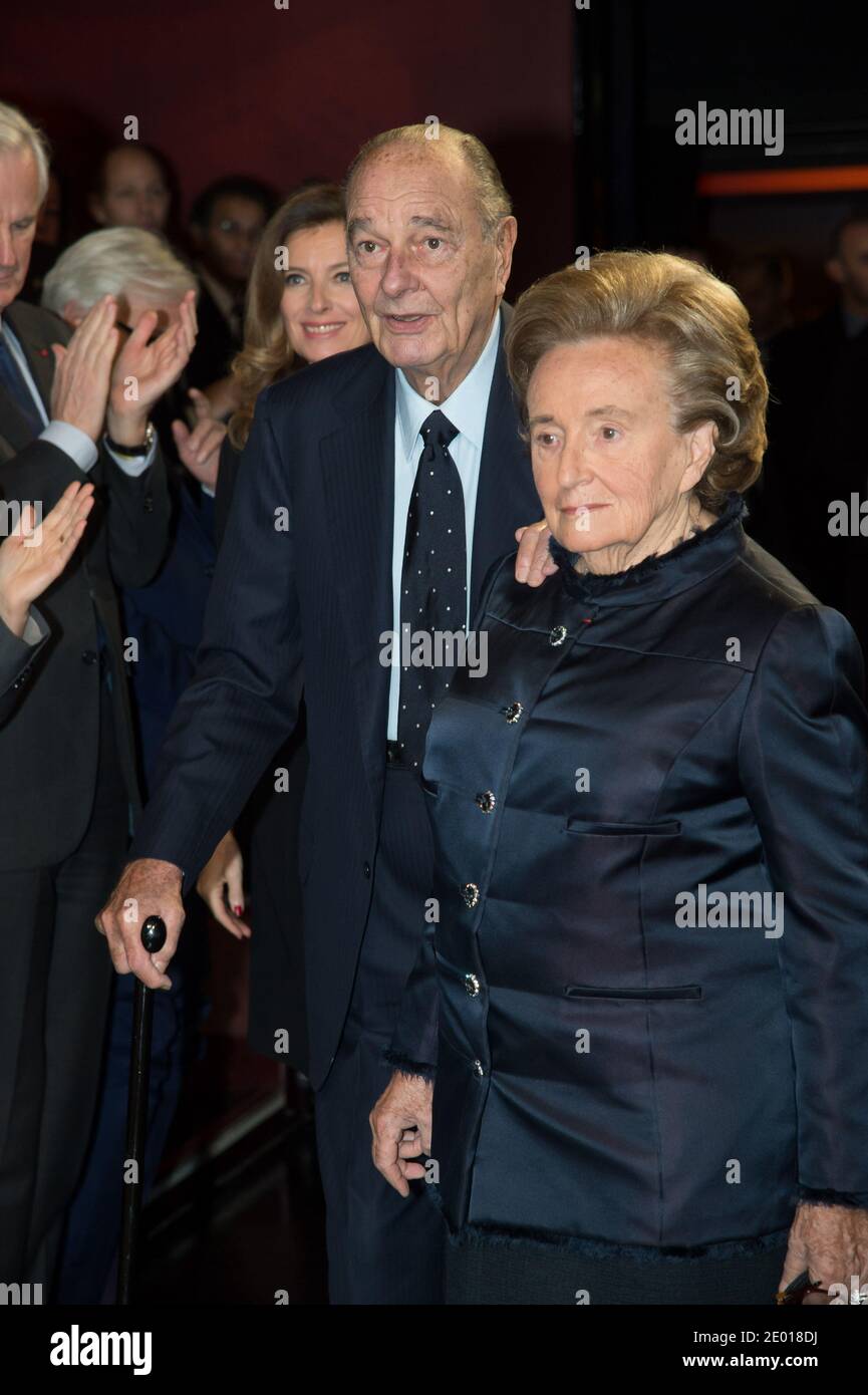 Valerie Trierweiler, Former president Jacques Chirac and Bernadette ...