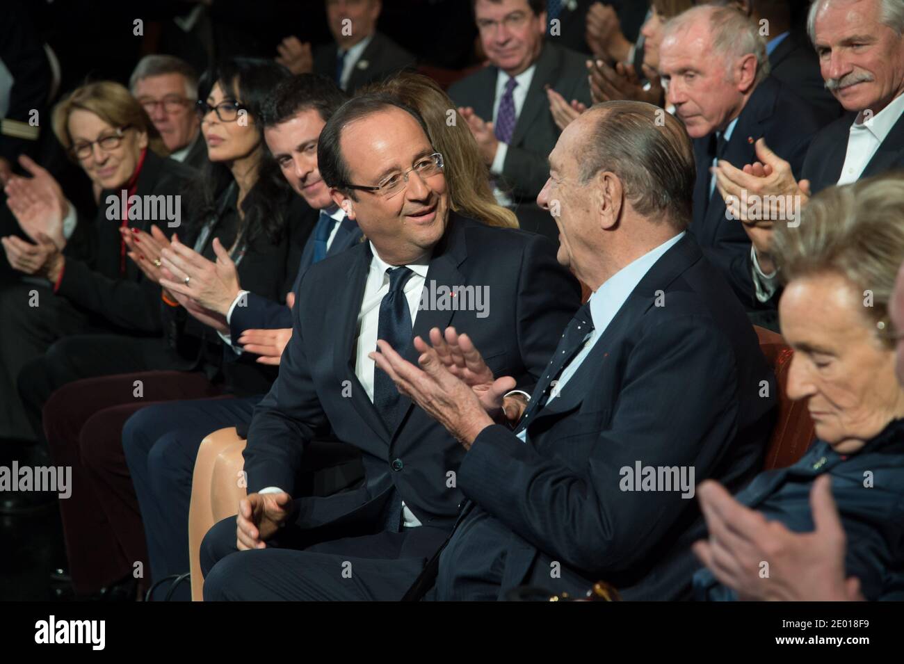 Manuel Valls, French President Francois HollandeValerie Trierweiler and ...