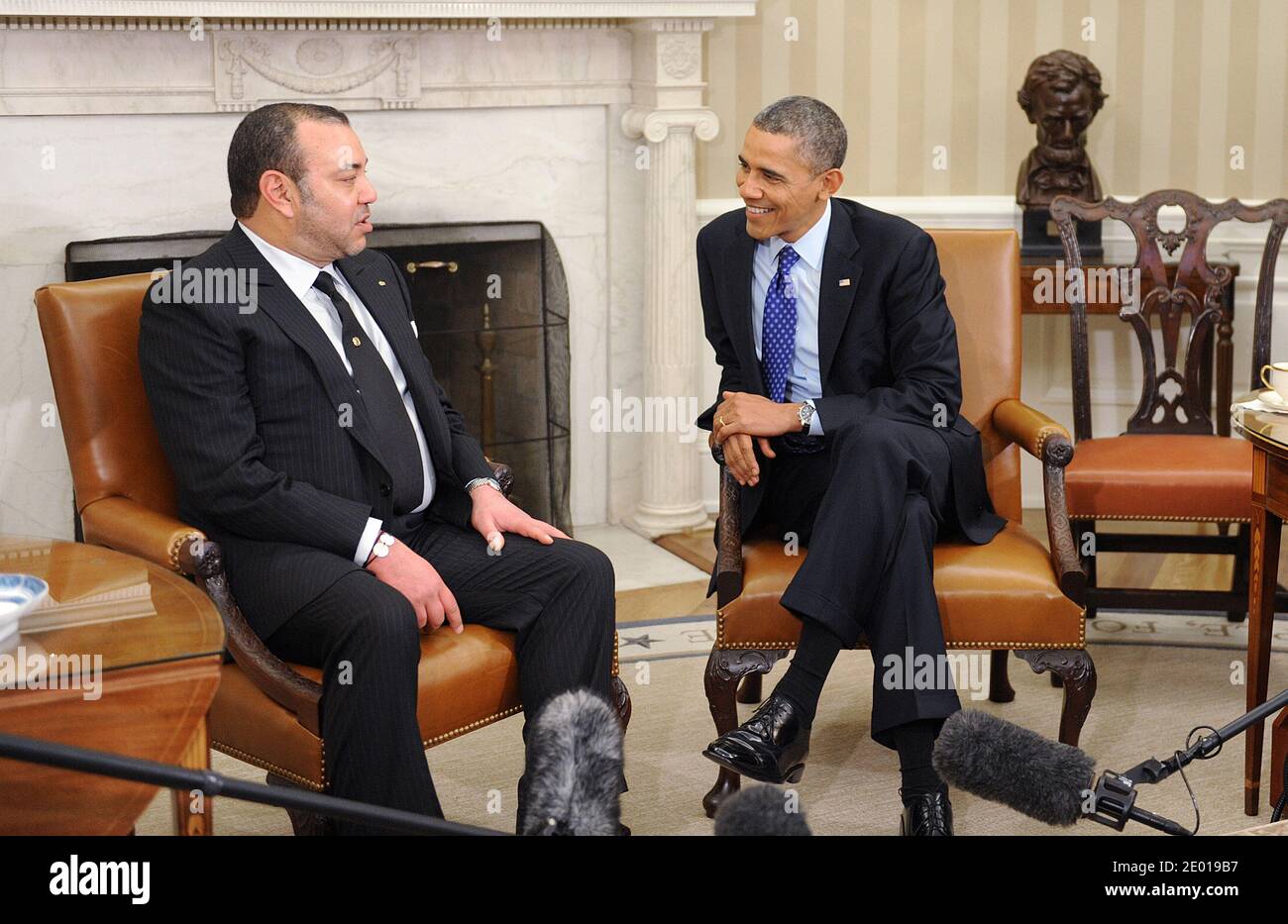 US President Barack Obama holds a bilateral meeting with King Mohammed ...