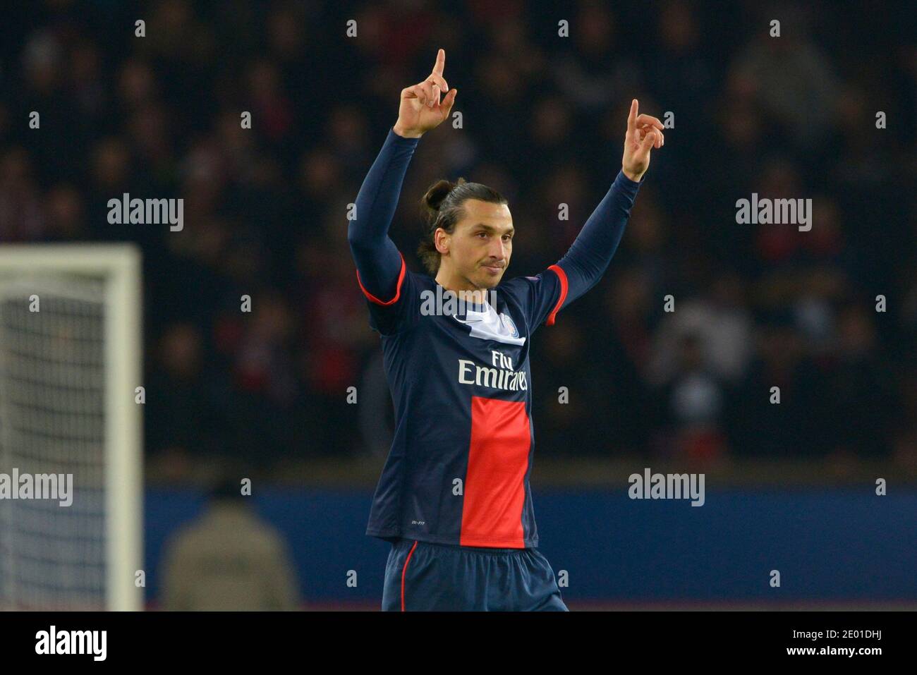 PSG's Zlatan Ibrahimovic joy after scoring the 1-0 goal during the ...