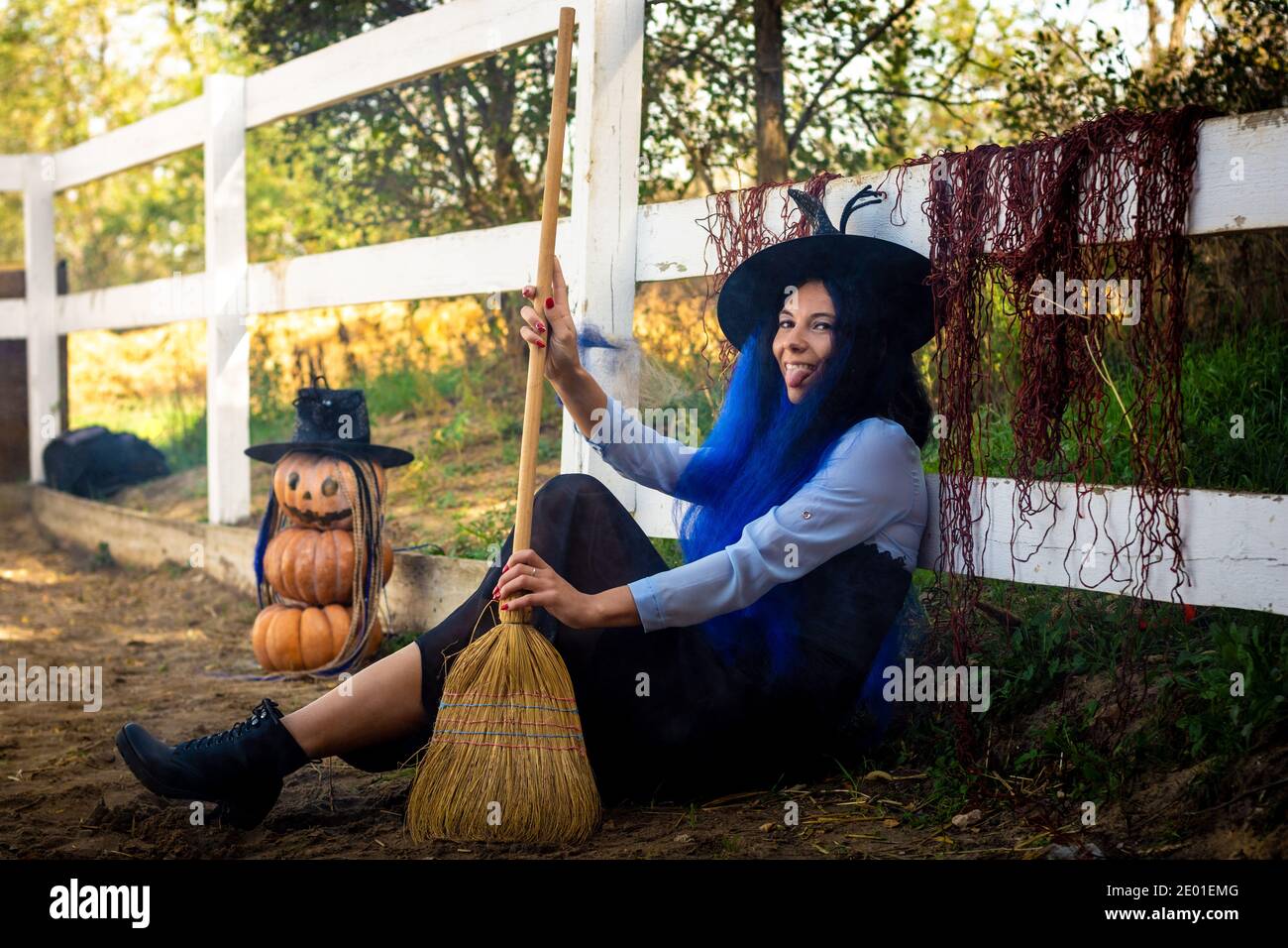 Woman dressed witch in old hi-res stock photography and images - Alamy