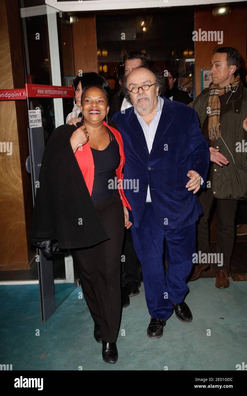 Christiane Taubira and Jean-Michel Ribes attending 'La culture contre ...