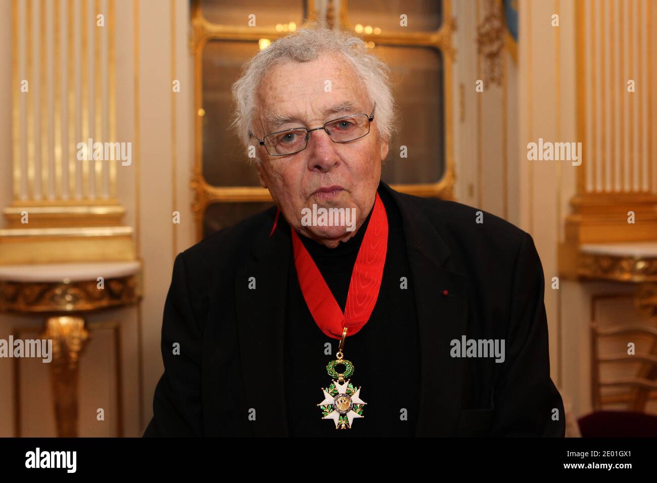 Pierre Milza poses for photos after he was made 'Commandeur De L'Ordre ...