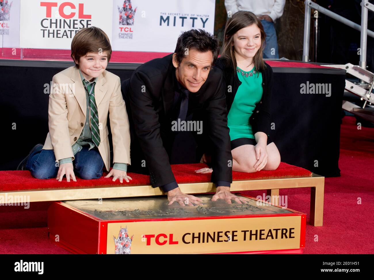 Actor Ben Stiller poses with his children Quinlin Stiller and Ella ...