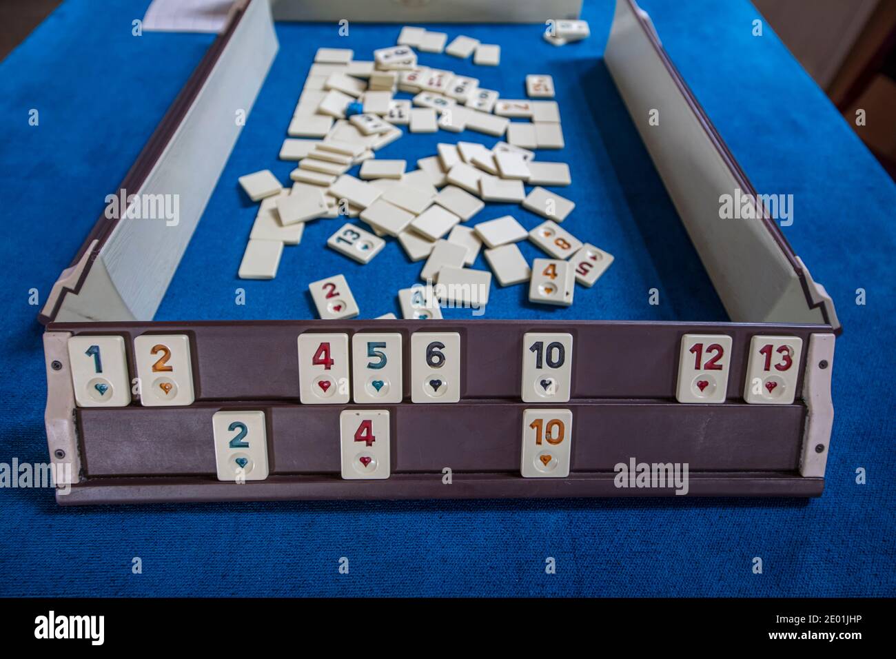 Legendary game okey and game table. Turkish board game Okey (Rummikub ...