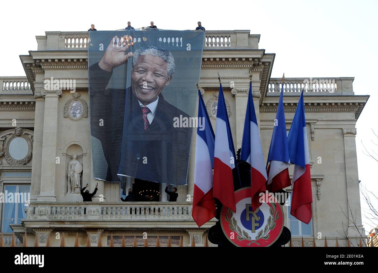 A picture of Nelson Mandela hangs at the Ministry of Foreign Affairs ...