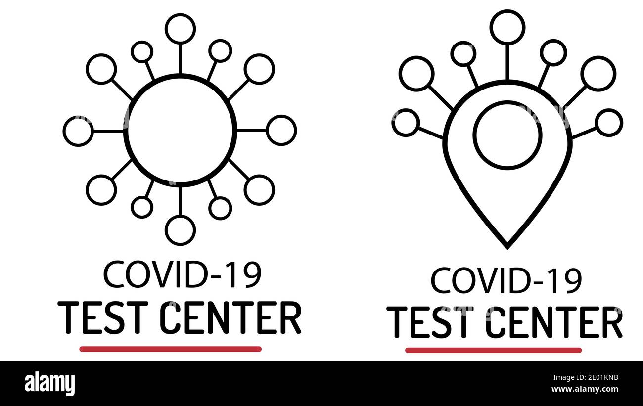 Covid-19 test center poster design icons editable vector illustrations ...