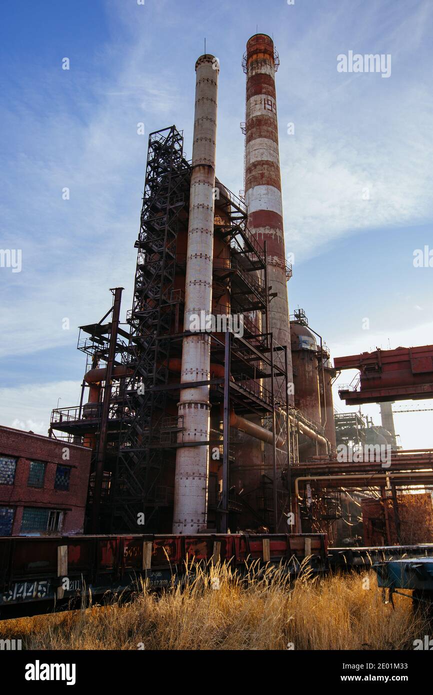 Blast furnace equipment of the metallurgical plant Stock Photo - Alamy