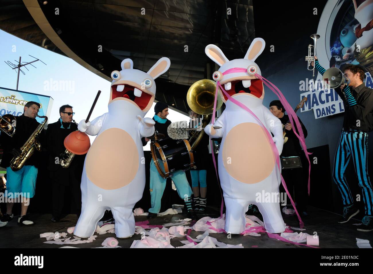 launch of the new attraction 'Les Lapins Cretins' at Futuroscope theme ...