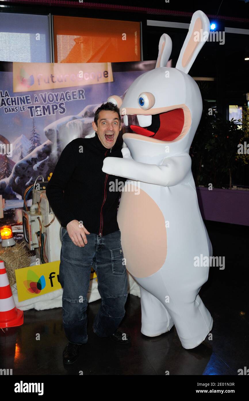 Vincent Dubois attending the launch of the new attraction 'Les Lapins ...
