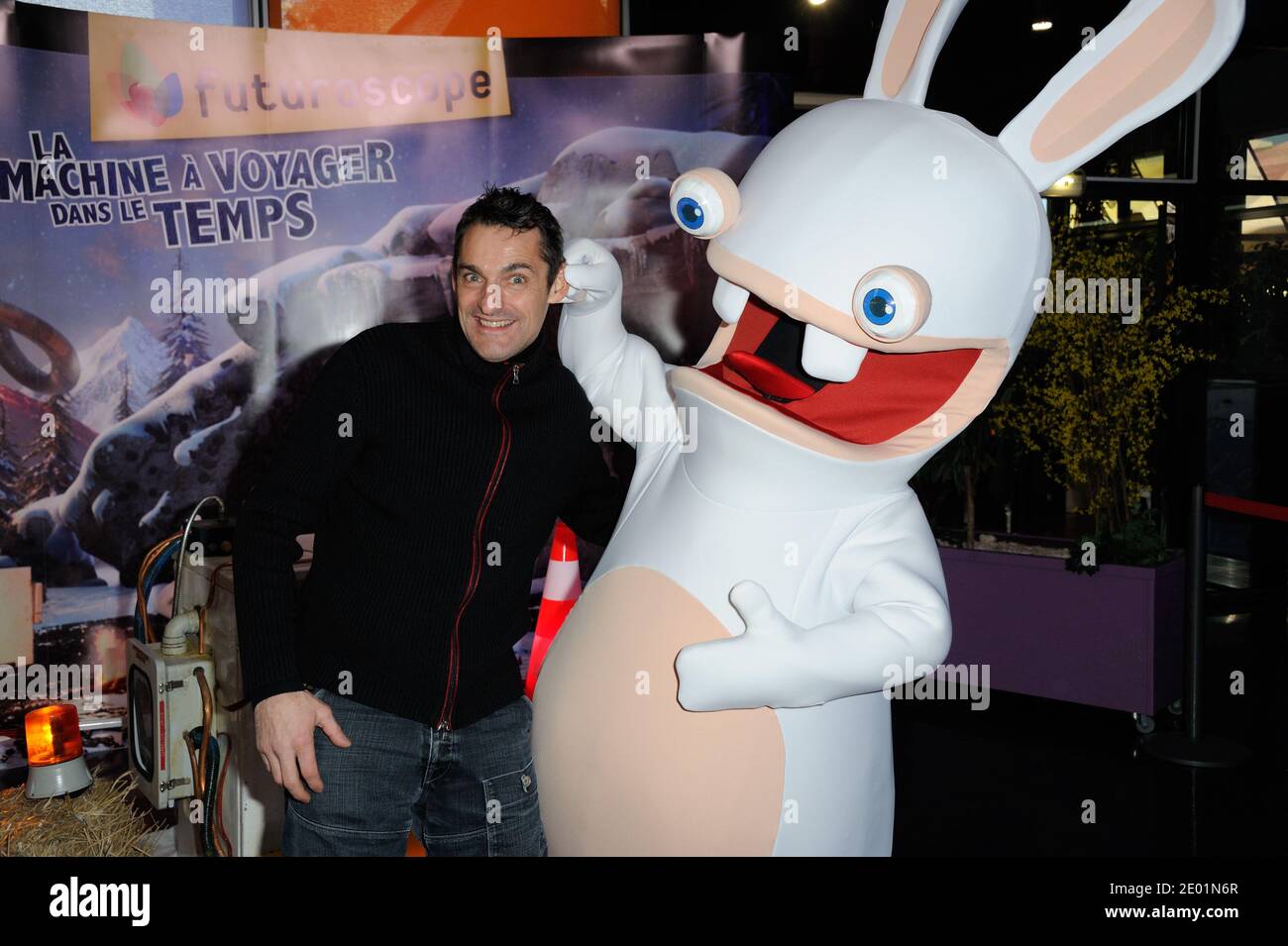 Vincent Dubois attending the launch of the new attraction 'Les Lapins ...