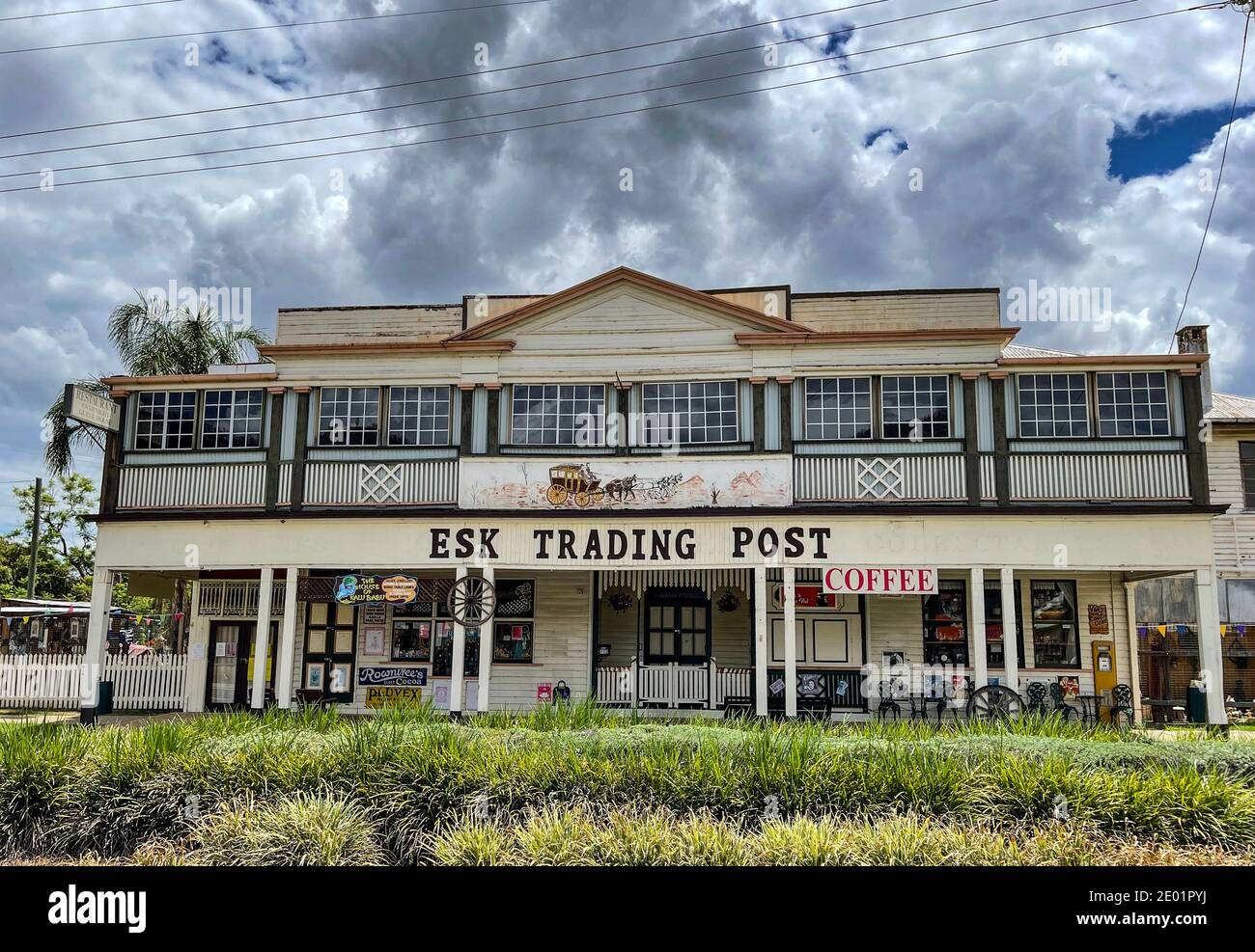 Facade of the country Trading Hotel, located in the main street of the ...