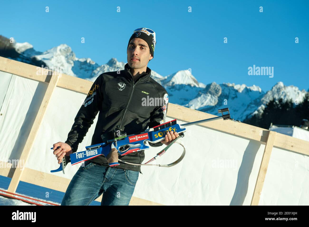 Martin Fourcade of Team France during the IBU World Cup Biathlon in Le ...