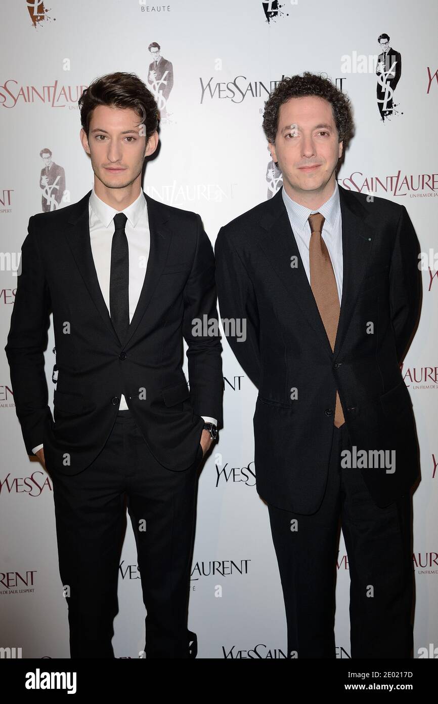 Pierre Niney and Guillaume Gallienne attending the premiere of the film ...