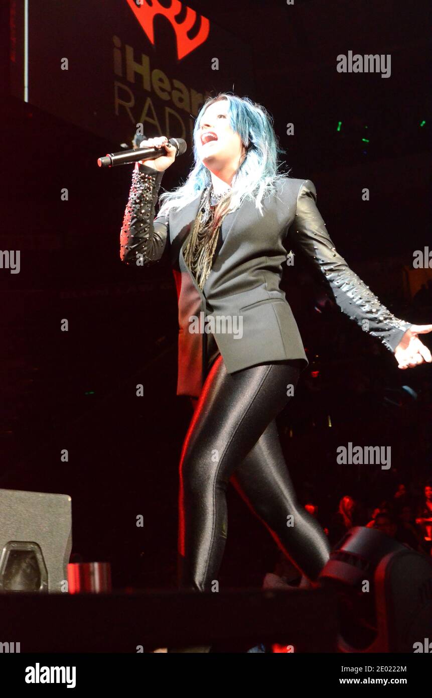 Demi Lovato performs at the Y100 Jingle Ball 2013 at the BB&T Center in ...