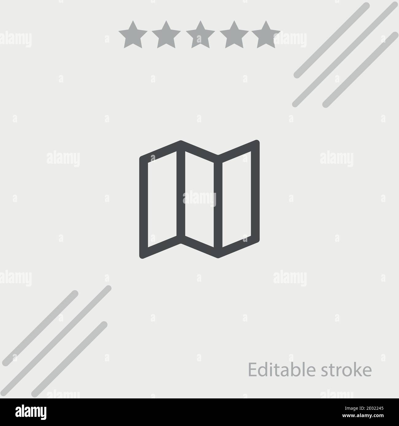 map tryptich folded outline vector icon modern simple vector ...