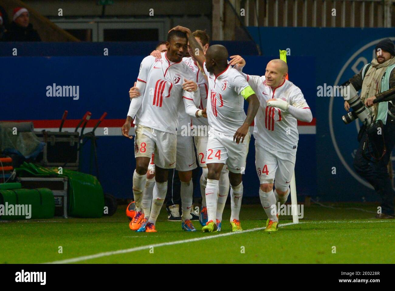 Lille's Salomon Kalou joy after scoring the 2-1 penalty goal during the ...