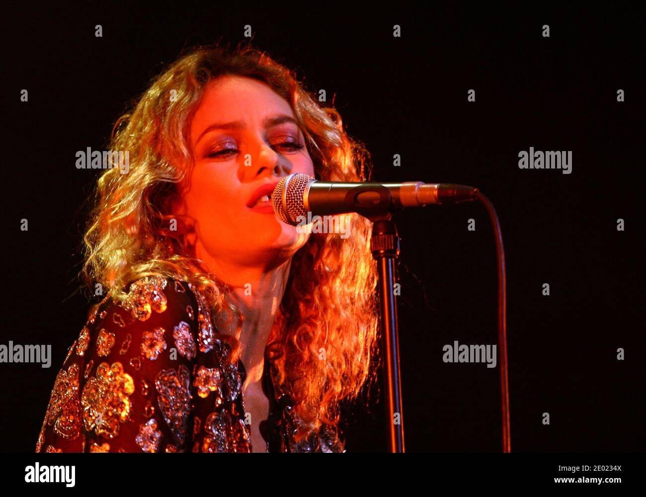 French singer Vanessa Paradis performs live in concert at the Grenat of ...