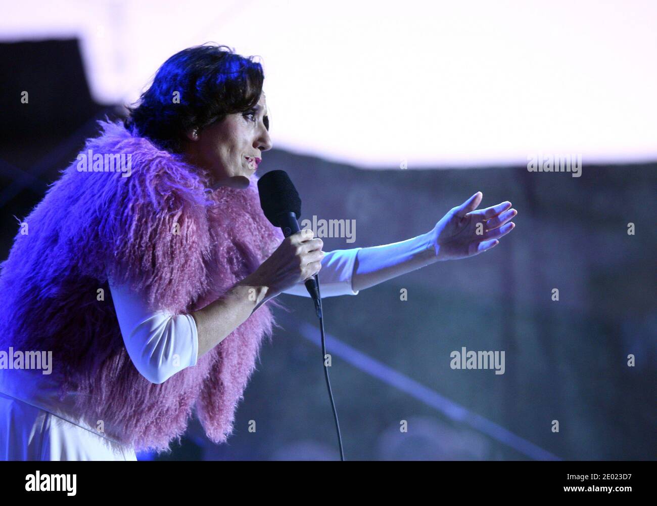 Spanish Singer's Luz Casal performs during her live concert in Thuir ...