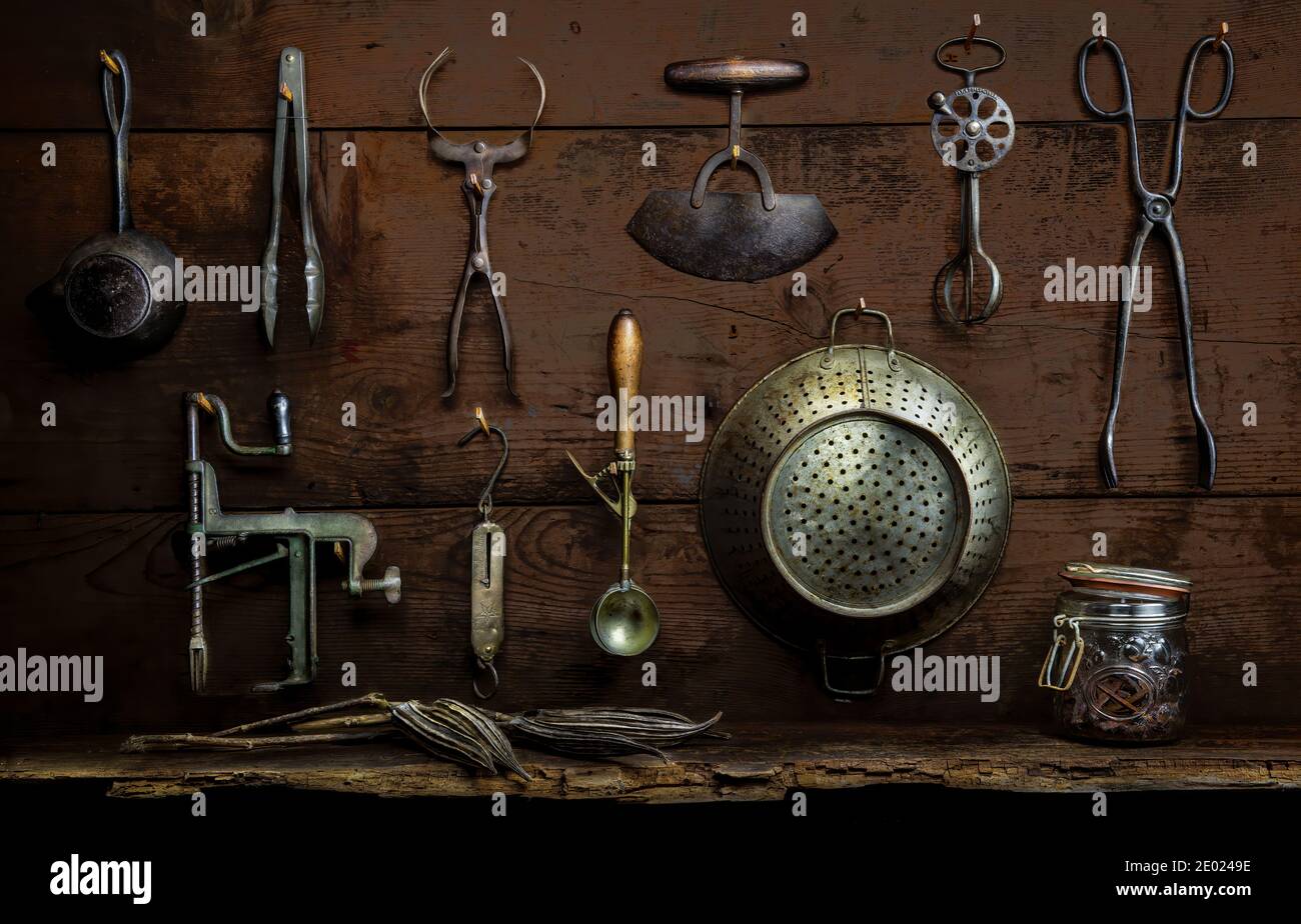 Old utensils hi-res stock photography and images - Alamy
