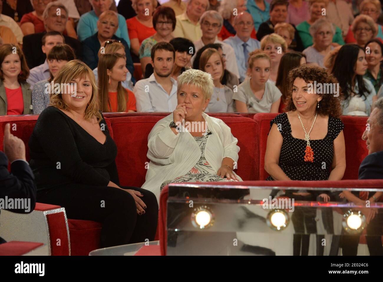 Mimie Mathy, flanked by Michele Bernier and Isabelle de Botton, at the ...