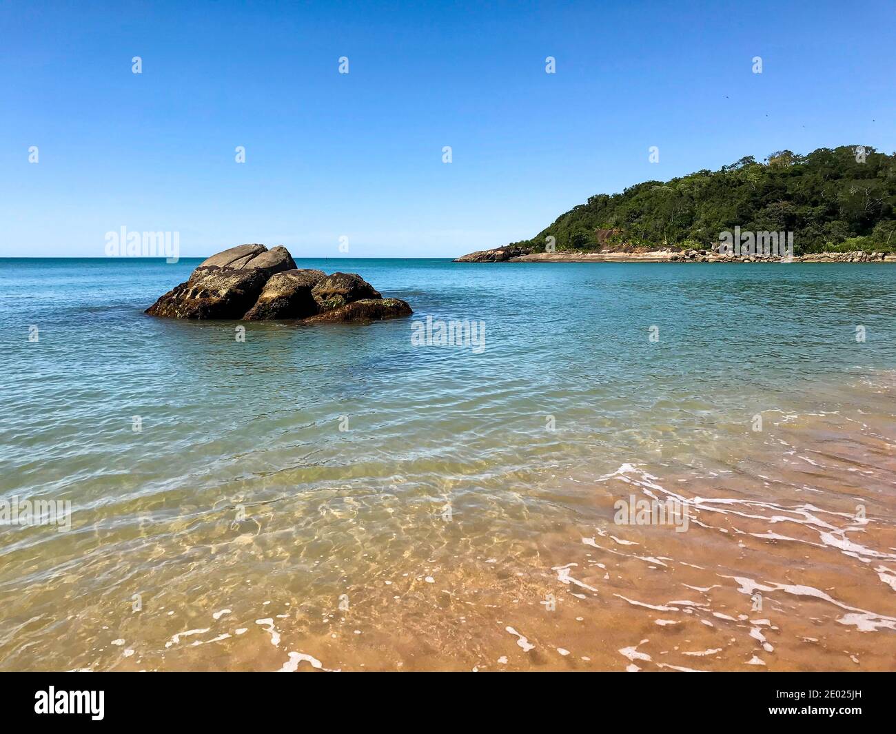 Beautiful picture of idyllic beach in Anchieta. Gorgeous coastline from ...