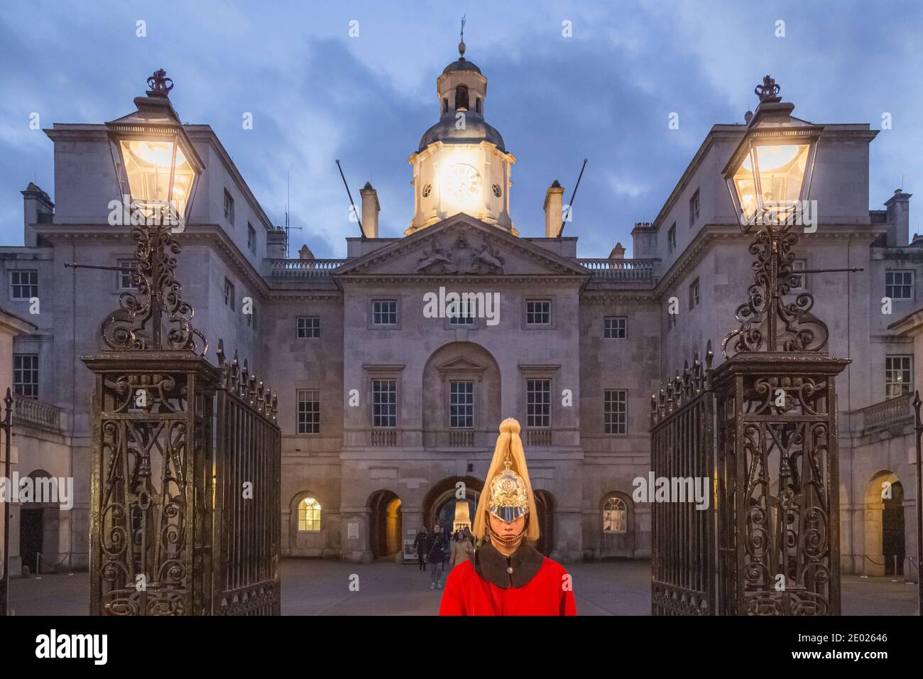London, United Kingdom - March 8 2014: A young guard on watch in front ...
