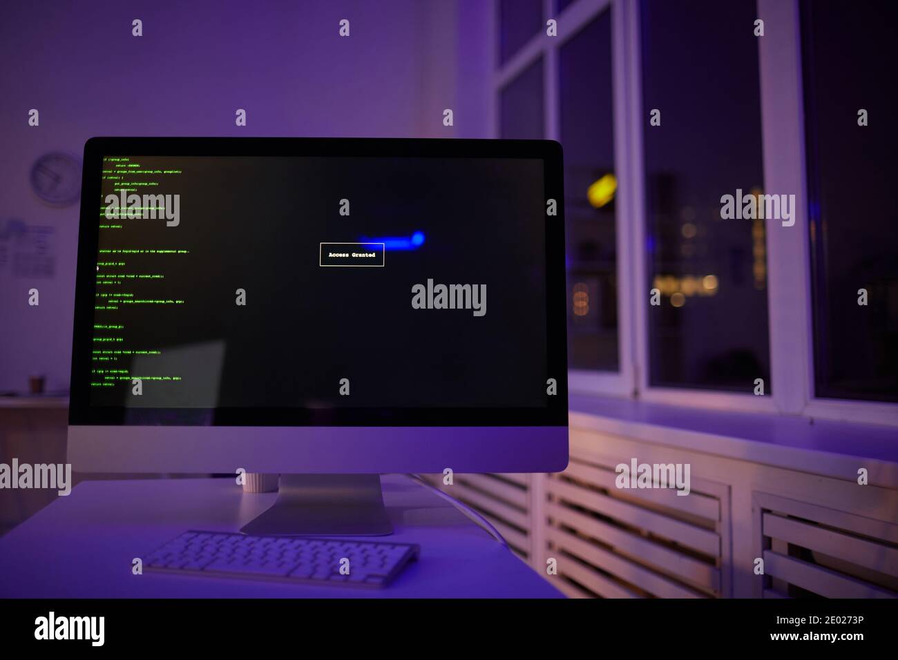 No people shot of soft developers workplace with modern computer ...