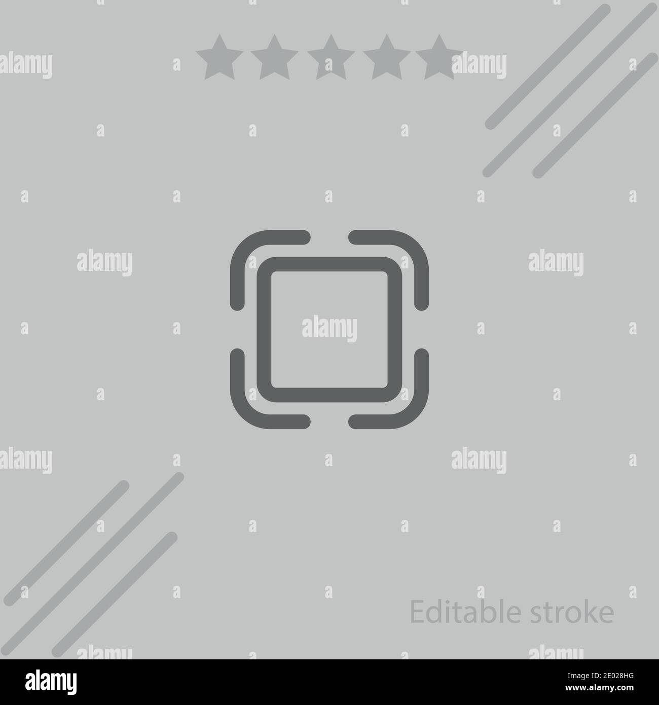 button outline of rounded square shape vector icon modern simple vector ...