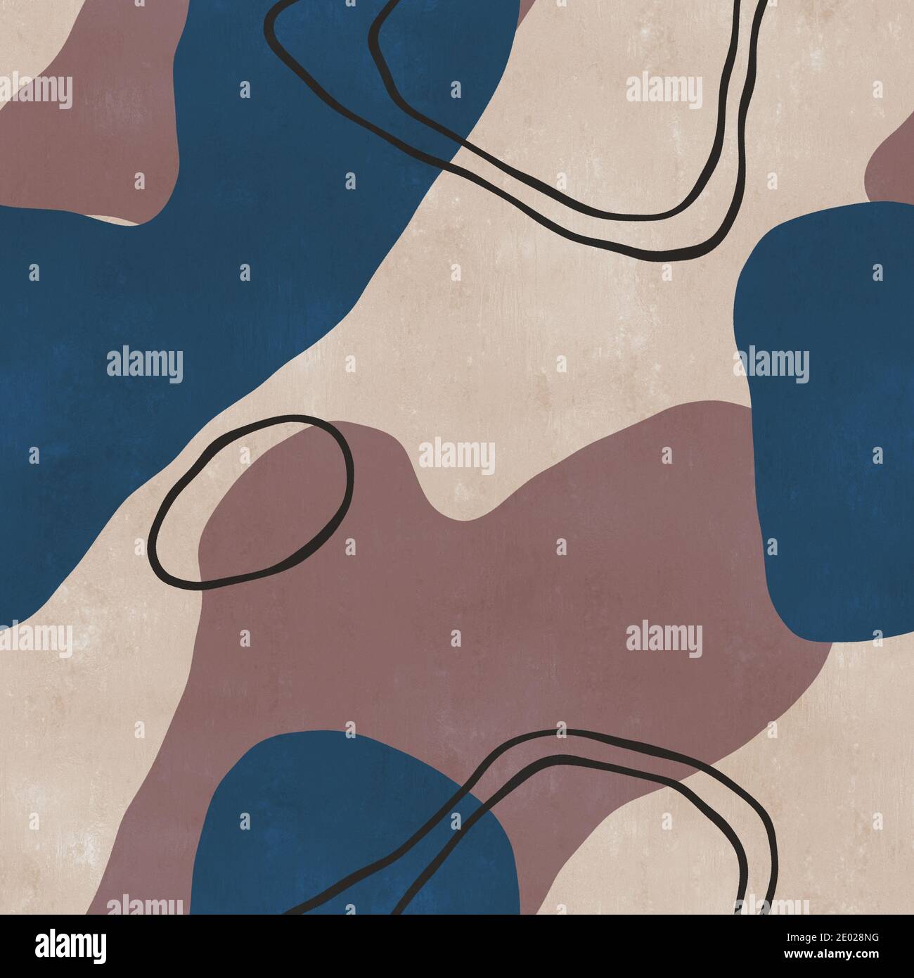 Seamless organic rounded curvy shapes naive design Stock Photo - Alamy