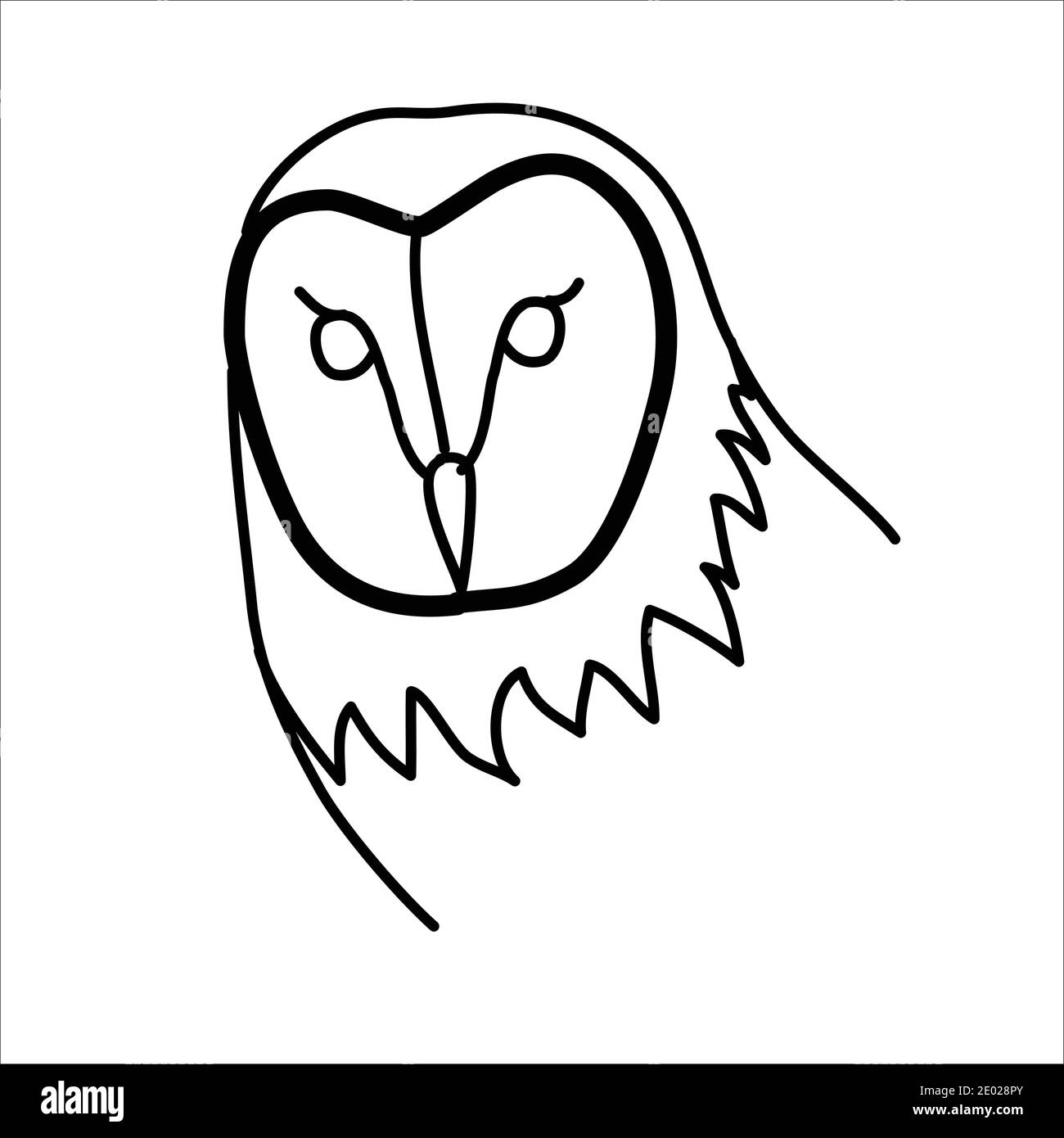 Barn Owl Line Drawing
