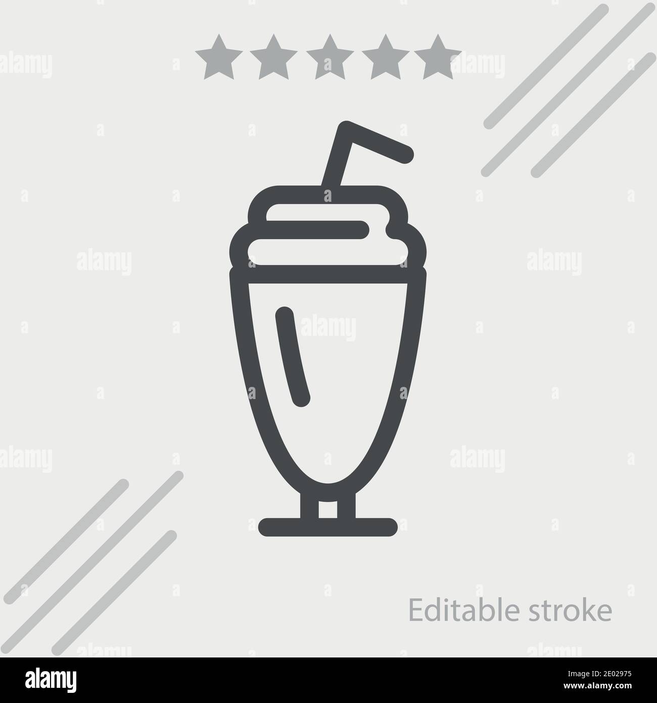 milkshake with straw vector icon modern simple vector illustration ...