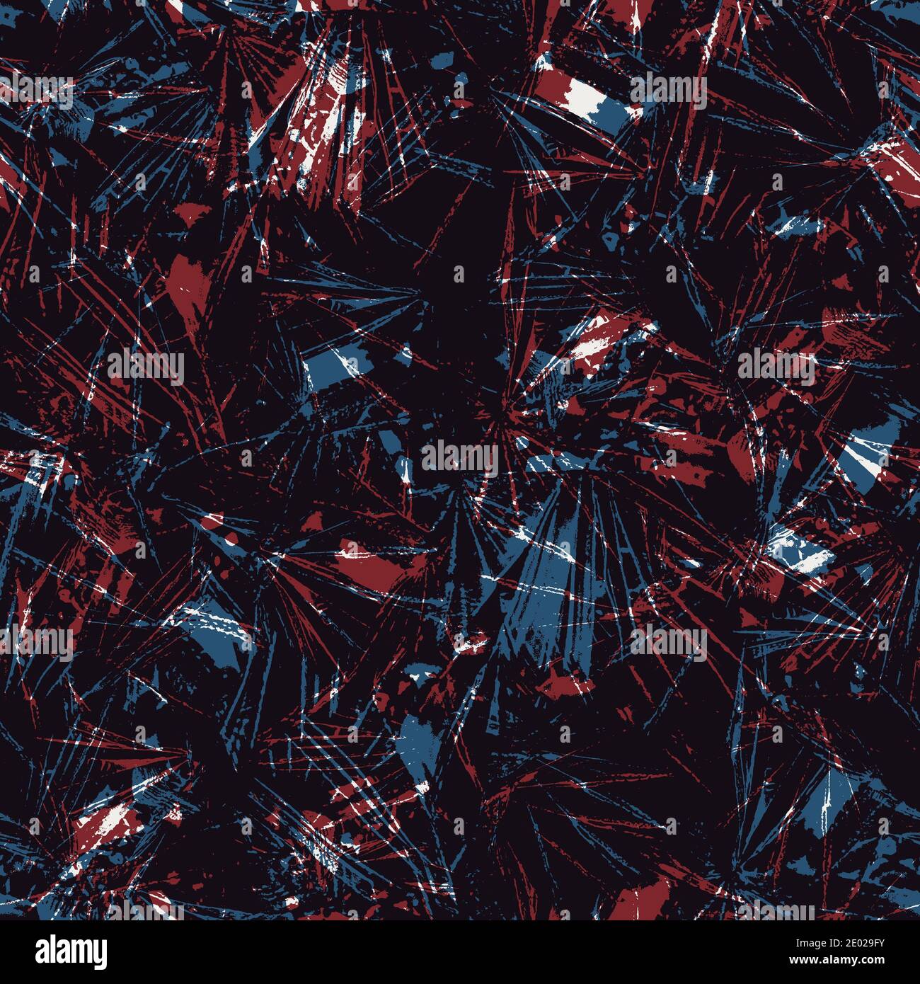 Seamless tropical pattern in red blue black white Stock Photo - Alamy