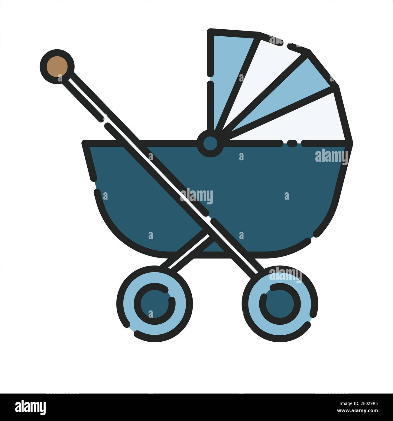Baby Stroller, Icon Design. Vector, Clip Art, Illustration Color Icon ...
