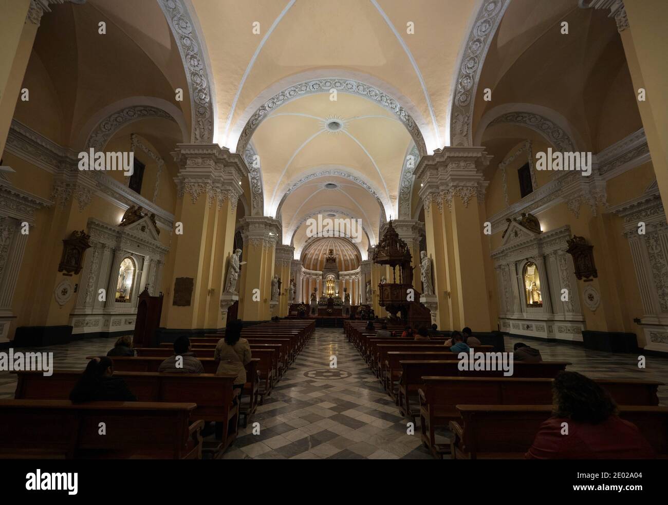 Interior inside Catholic church Basilica Cathedral of Arequipa Peru at ...