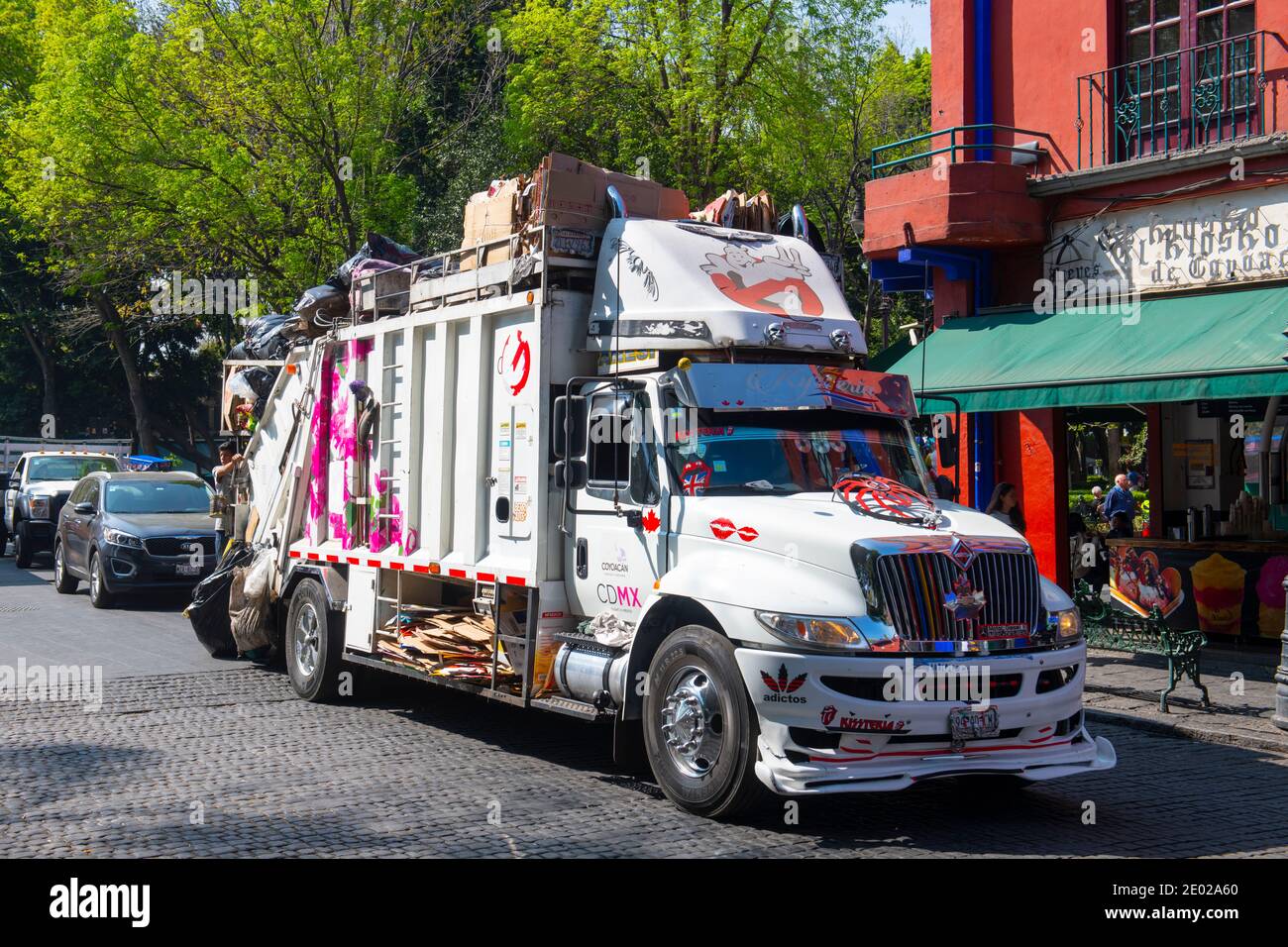 Mexico City Trash Truck on Felipe Carrillo Puerto Street in Coyoacan in ...