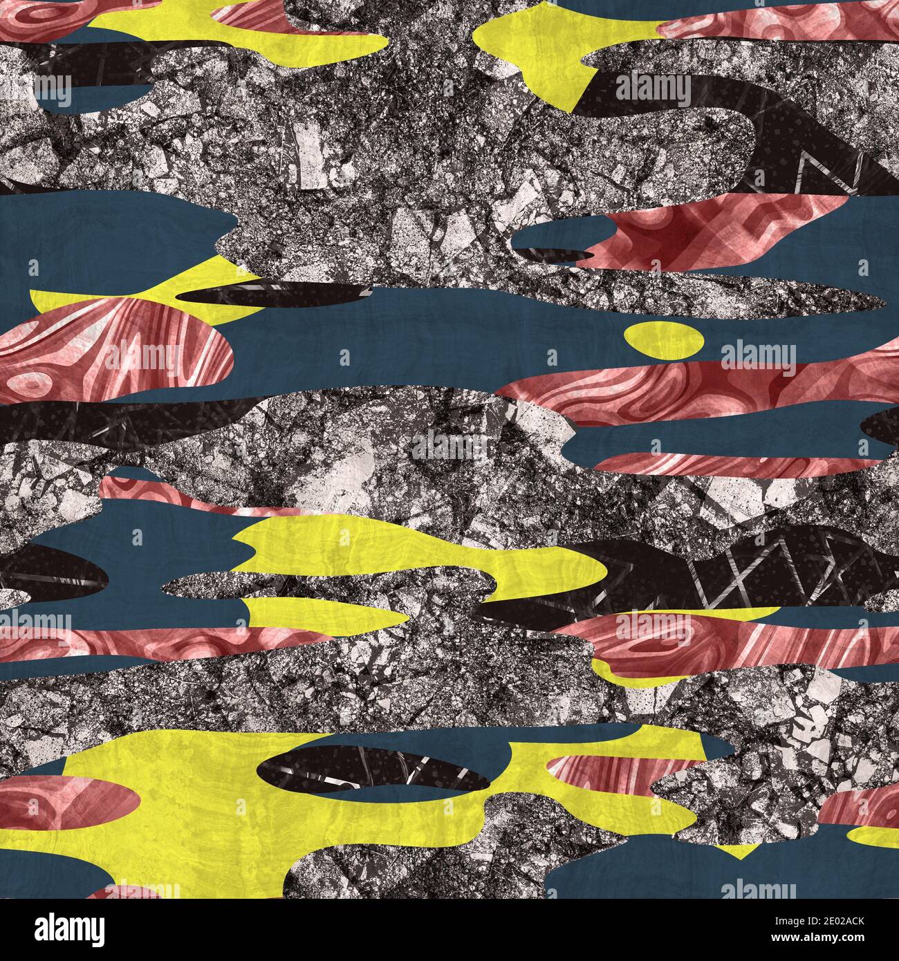 Seamless collage in camo shapes vivid montage Stock Photo - Alamy