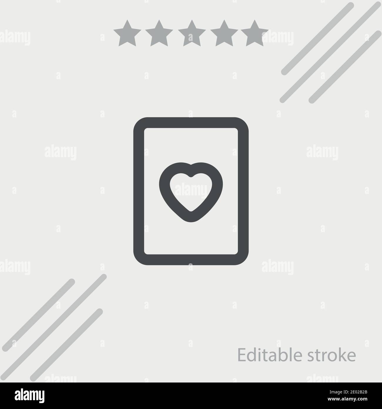 heart on playing card outline vector icon modern simple vector ...