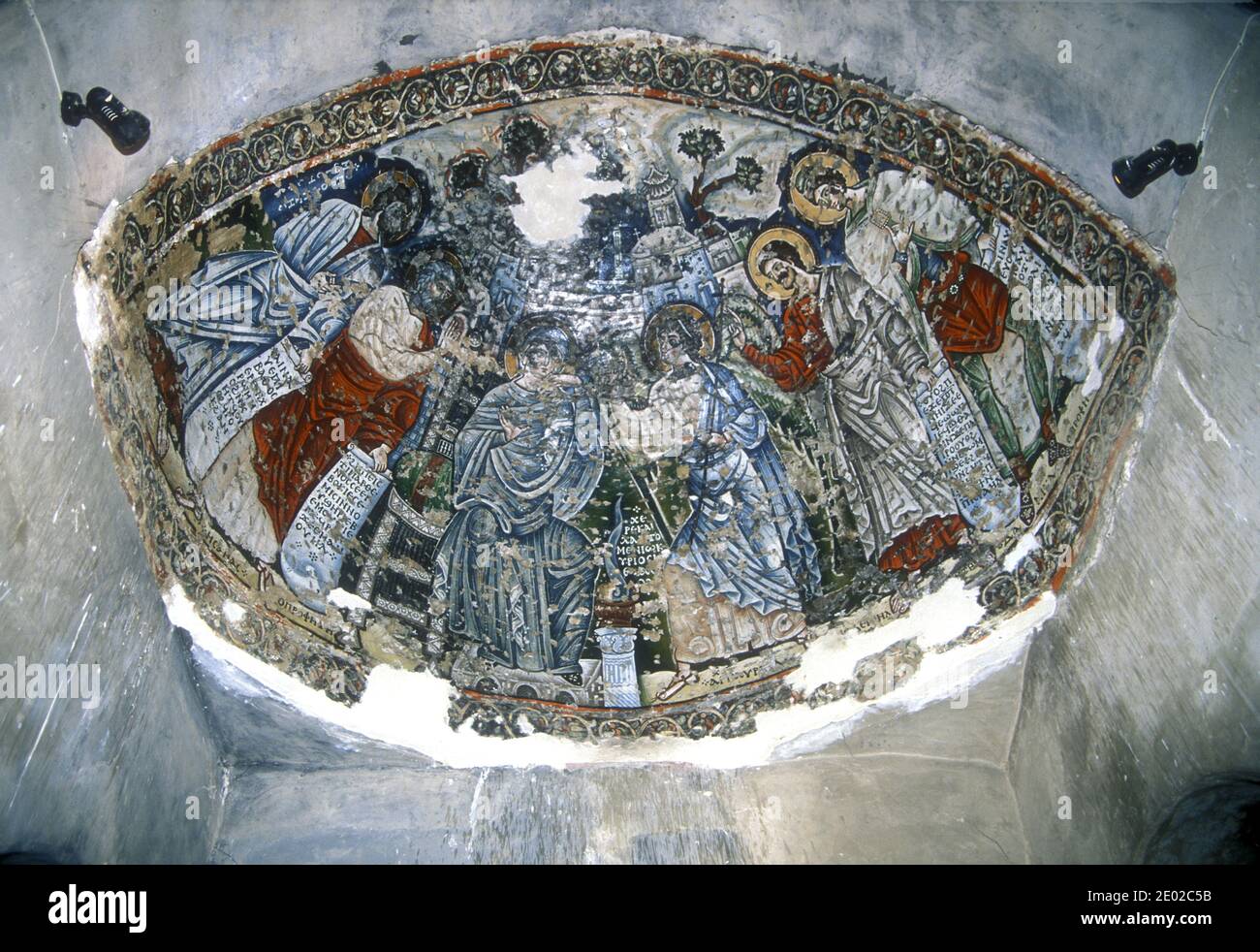 Fresco in Deir al-Surian (Monastery of the Syrians), monastery church ...